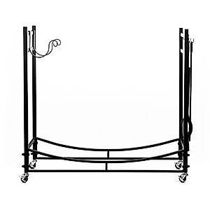 KAG ONE Firewood Storage Rack with Kindling Holder, Black, Metal, 33.4"L x 13"W x 32.9"H, 200 LBS Weight Capacity
