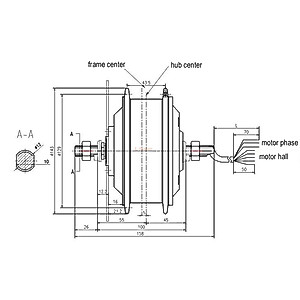 L-faster 24V 36V 48V 250W Normal Bike Electrification Kit with Brushless Motor Hub for Front Wheel Fork 100mm Thumb Accelerator Screen (36V 250W kit)