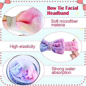 WSYUB Spa and Makeup Headband Set - Gorgeous Tie Dye Color Cosmetic Headband and Absorbent Wrist Towels for Skincare, Face Washing, and Makeup Application (6 pcs)