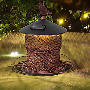 Squirrel Proof Bird Feeders for Outdoors Hanging,Metal Bird Feeder,7.5 Lbs Large Outside Wild Bird Feeder,Solar Mesh Tube Birdfeeder,Birdfeeders for Finch,Cardinal,Blue Jay