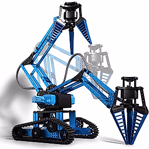 Top Race 15 Channels 2.4G Remote Control Robot Arm | DIY 151 pcs Electronic RC Toys Educational | Alloy Metal Mechanical Robotic Arm Building Kit | Take Apart STEM Hobby Gift Toy for Kids 8+ & Adults