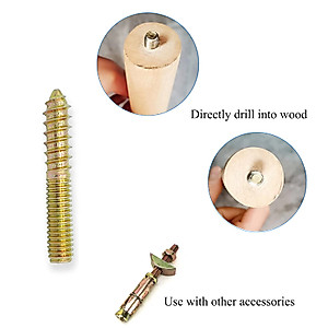 Yoliko 12 Pack 5/16-18 x 2 Inch Hanger Bolts 5/16-18" Double Headed Bolts 5/16 Wood Dowel Screw Self-Tapping Screw Hanger Bolts for Furniture Screws Double Screw Threaded Rods Bolt 50mm Length