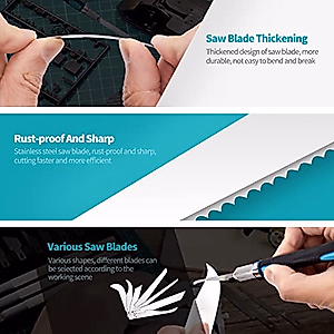 Prozwee Model Craft Hand Saw Kit(with 7PCS Saw Blades),Modeling Knife Hacksaw Tool,DIY Mini Razor Saw Kit for Handcrafted, DIY models and Other Fine Cutting