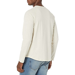 Amazon Essentials Long Sleeve Shirt for Men, Regular-Fit Henley, Available in Big & Tall, Oatmeal Heather, Large