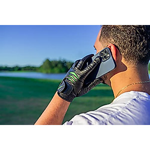 Through Touch Golf Glove (Black/Green, Large, Right)