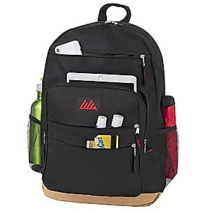 Multipocket Laptop Backpack for Men, Women – Vinyl Bottom Laptop Backpack with Pockets for College, Travel, Work (Black)