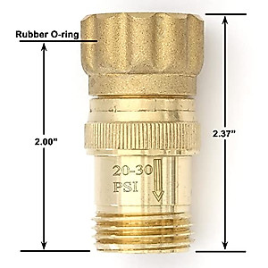25 psi Water Pressure Reducer Regulator for Drip Irrigation System, 3/4 inch Hose Thread, 150 psi Max Inlet Pressure, Lead-free Brass