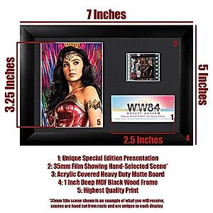 Trend Setters – Wonder Woman 1984 – WW84 - Neon Lights – FilmCells 7” x 5” MiniCell Desktop Presentation – Featuring 35 mm Film Clip with Easel Stand - Officially Licensed Movie Collectible