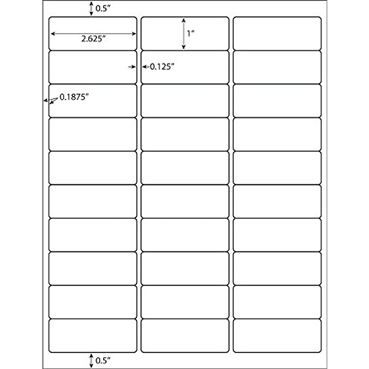 SJPACK 30-up Labels 3000 Stickers 100 Sheets 2.625 x 1 FBA Address Labels White Mailing Labels For Laser and Injet Printers