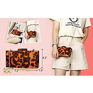 EROGE Acrylic Clutch Purse Perspex Box Colorful Geometric Design Handbags for Women (Amber)