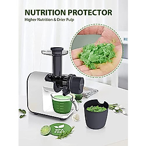 Aeitto Cold Press Juicer, BPA Free Slow Juicer, Easy to Clean, Juicer Machines with Quiet Motor & Reverse Function, Masticating Juicer for Vegetable and Fruit