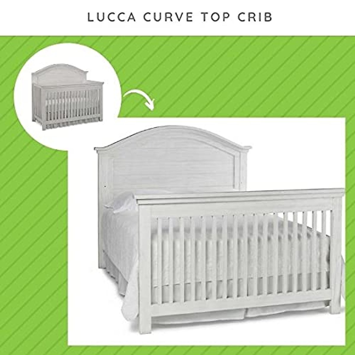 Full-Size Conversion Kit Bed Rails for Dolce Babi Cribs | Multiple Finishes Available (Seashell White)