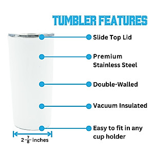 Decorvo Officially Licensed Collegiate Stainless Steel Tumbler - Double Walled Insulated Travel Thermos with Slide Lid - 18 oz (Alabama - White)