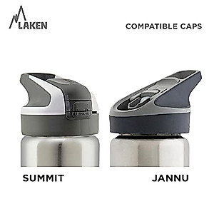 Laken Thermo Classic Vacuum Insulated Stainless Steel Wide Mouth Water Bottle with Screw Cap, 17 Oz, Silver