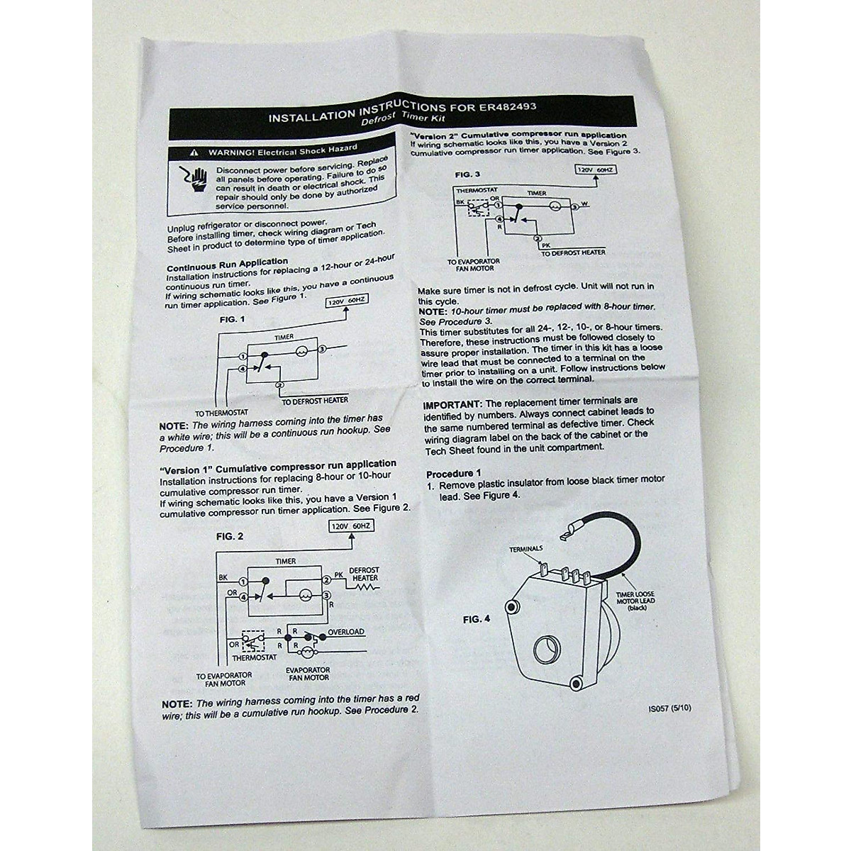 Refrigerator Defrost Timer Control Genuine OEM PARTS W10822278 Replacement for numbers 4339856 945486 1127570 2154912 943428 851160 480561 483212 2188371 1127591 W10822278 PS376605 AP3110896