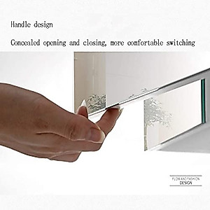 ROLTIN Bathroom Cabinet Triple Mirror Wall Mounted Solid Wood Modern Storage Cupboard,Bathroom Mirror Cabinet Wall Storage Cabinet with Mirror Wall Cupboard (Black 120cmx