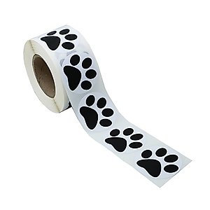 500Pcs 1 Inch Paw Prints Stickers Dog Puppy Paw Stickers Paw Prints Labels Animal Shape Paw Stickers Roll for Kids Party Vets Kennels Mailing Seal
