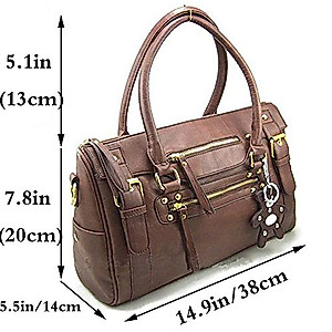 Women Retro Handbags and Purses PU Top-handle Shoulder Bag Totes Satchels