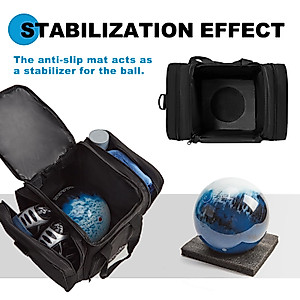 Himal Bowling Ball Bag for Single Sphere - Bowling Ball Tote Bowler's Bag with Padded Sphere Holder - Fits Bowler's Shoes Up to Mens Size 14