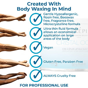 Cirepil - Cristal Ocean - 400g / 14.11 oz Wax Tin - Unscented - Ultra-Fluid Gel Texture - Perfect for Large Body Areas & Sensitive Skins - Rosin & Beeswax Free - Strips Needed