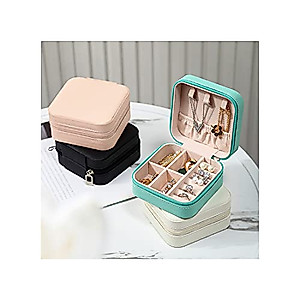 TRODANCE Mini Jewelry Travel Case,Small Travel Jewelry Organizer, Portable Jewelry Box Travel Mini Storage Organizer Portable Display Storage Box For Rings Earrings Necklaces Gifts (Blue)