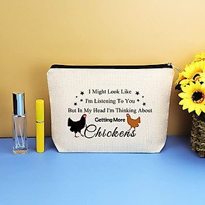 Chicken Lover Gift Chicken Makeup Bag Crazy Chicken Lady Gifts Travel Cosmetic Bag Chicken Themed Gifts for Women Animal Lover Gift for Girls Birthday Christmas Gift for Daughter Sister Bestie Friend
