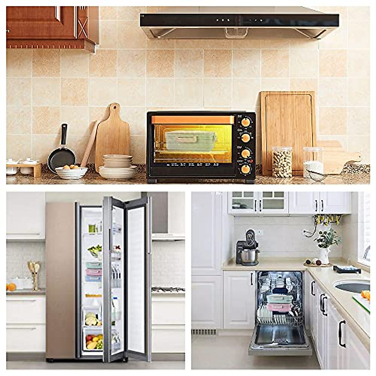 SITAKE Bento Box and Lunch Box for Kids, Come with Lunch Bag, Spoon and Fork, Microwaveable Wheat Straw Lunch Containers, Japanese-style 33.8oz/1000ml Lunchbox for Adults (Pink)