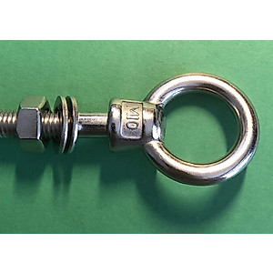 US STAINLESS Stainless Steel 316 (Shape Type 307) M10 Lifting Eye Bolt 10mm x 100mm Marine Grade Pitch of 1.5