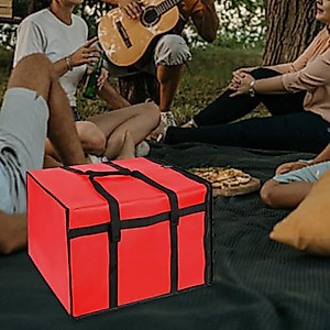 Bothyi Pizza Carrier Insulated Bag Food Bag Thermal Pizza Box Lightweight for Food Service with Dual Zippers Grocery Shopping Bag, 60cmx60cmx35cm