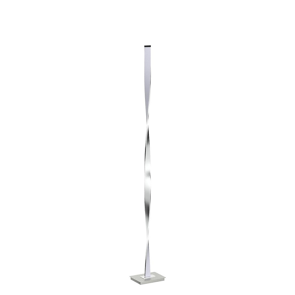 Brightech Helix LED Floor lamp, Bright Floor Lamp for Living Rooms & Bedrooms, 48" Tall Pole Lamp, Dimmable Standing Lamp - Platinum Silver