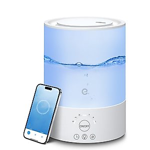 Esemoil Humidifiers for Bedroom, for Large Room, 2.5L Top Fill Cool Mist Humidifiers for Baby, Plants, Smart WiFi Air Humidifier with Diffuser and Nightlight, 28dB, 24H Long Runtime, Work with Alexa