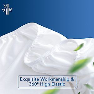 King Size Waterproof Mattress Protector, Cooling Mattress Pad Cover Fitted 8"-21" Deep Pocket,3D Air Fabric Breathable Bed Mattress Cover Matress Protector King Size Soft & Noiseless White