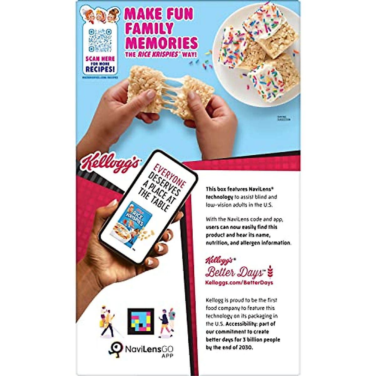 Kellogg's Rice Krispies Cold Breakfast Cereal, 8 Vitamins and Minerals, Rice Krispies Treats, Large Size, Original, 12Oz Box (1 Box)