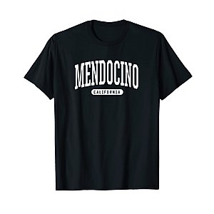 College Style Mendocino California Souvenir Gift T-Shirt