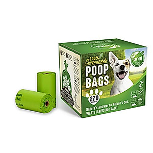 UNNI 100% Compostable Dog Poop Bags, Extra Thick Pet Waste Bags, 270 Count, 18 Refill Rolls, 9x13 Inches, Earth Friendly Highest ASTM D6400, Europe OK Compost Home and Seedling Certified,San Francisco