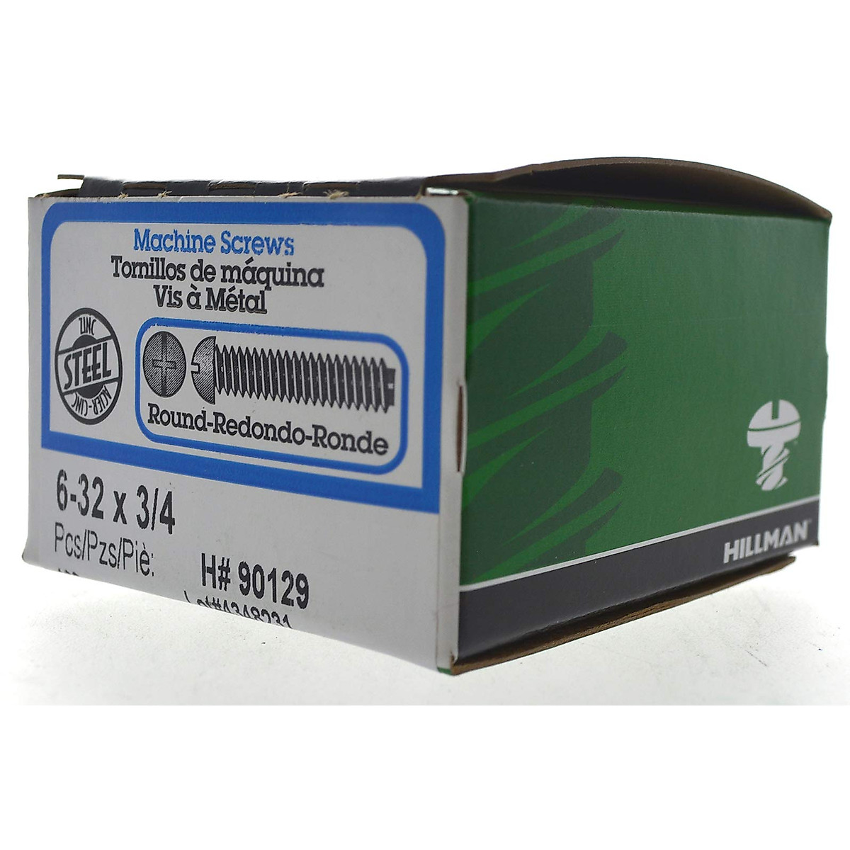 The Hillman Group 90129 6-32-Inch x 3/4-Inch Round Head Combo Machine Screw, 100-Pack,Zinc