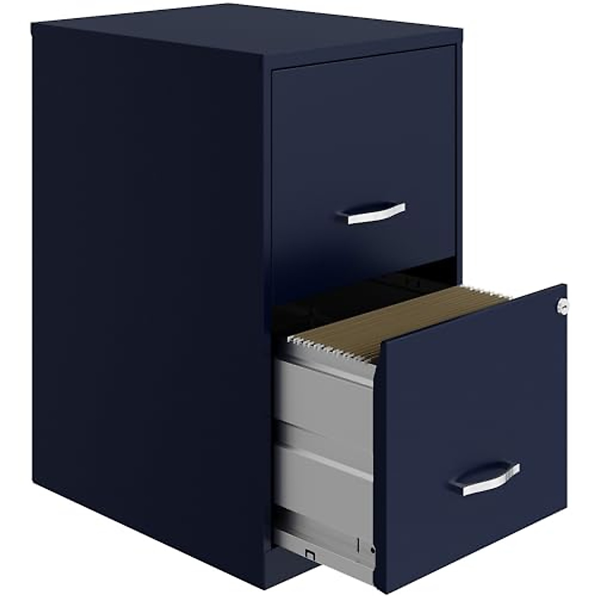 Lorell 2-Drawer File Cabinet, 14.2" x 18" x 24.5", Navy