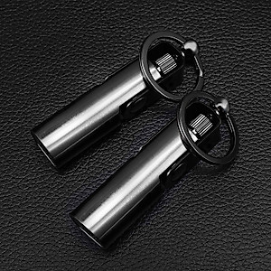 SOMGEM Permanent Match Keychain 2 Pack, Kerosene Refillable, Waterproof Flint Fire Starter for Outdoor Camping Emergency Survival Gear