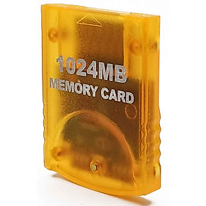 Aisicondan 1024MB(16344 Blocks) High Speed Gamecube Storage Save Game Memory Card Compatible for Nintendo Gamecube & Wii Console Accessory Kits -Yellow