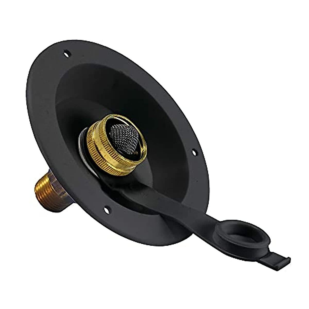 THETFORD|B&B Molders RV Replacement Parts and Accessories Camper City Water Inlet Fill Dish with Brass Check Valve Black PN 94219