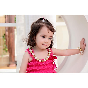 VCMART Girls Chunky Bubblegum Beaded Necklace & Bracelet Set,15.7"