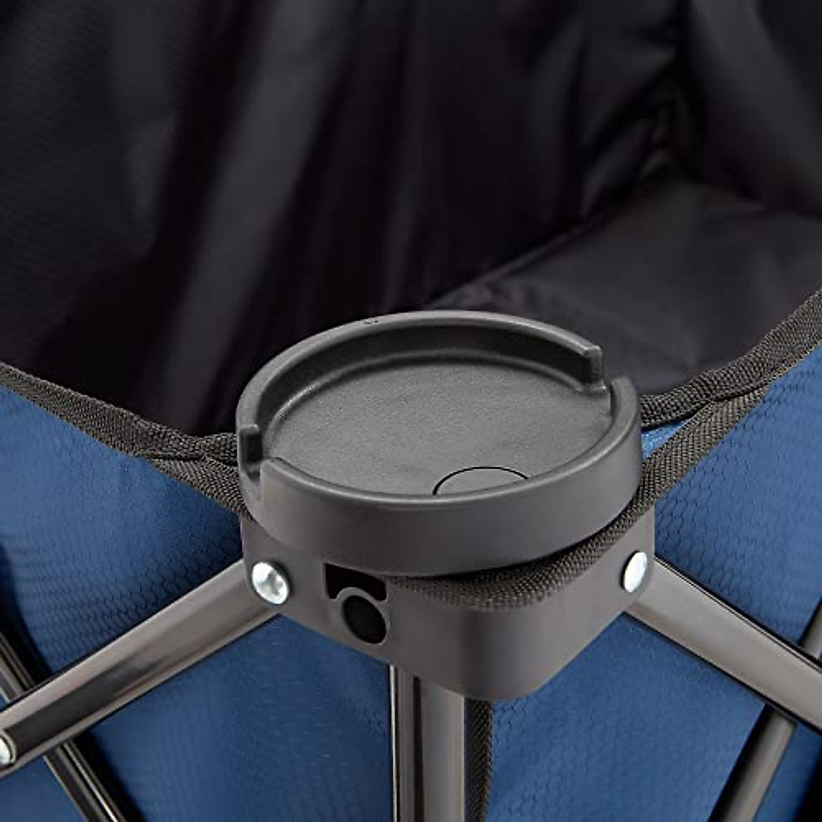 Gorilla Carts 7 Cubic Feet Foldable Collapsible Durable All Terrain Utility Pull Beach Wagon with Oversized Bed and Built in Cup Holders, Blue