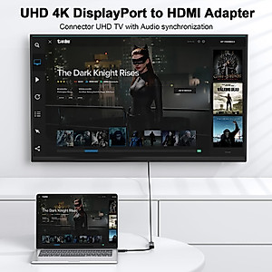 DisplayPort to HDMI Adapter 4K, 5-Pack, Display Port DP to HDMI Adapter Cable Male to Female Compatible with Computer, Monitor, TV, Projector (5, Black)