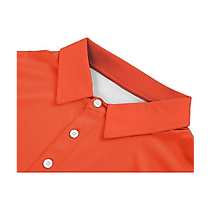 V VALANCH Mens Polo Shirts Short Sleeve Moisture Wicking Golf Tennis Polo Casual Shirts Orange,XL