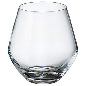 Red Vanilla Crystalite Bohemia Inc Michelle Stemless Red Wine Glasess, 17 ounces, Set of 6