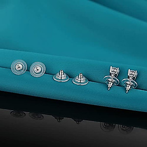 3-Pairs 925 Sterling Silver Locking Earring Backs Replacements for Diamond Studs,14K White Gold Plated Hypoallergenic Secure Earring Backs (White Gold)