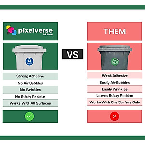 Recycle Sticker Trash Can Decal - 6" Large Recycling Vinyl - 4 Pack (Black & Blue)