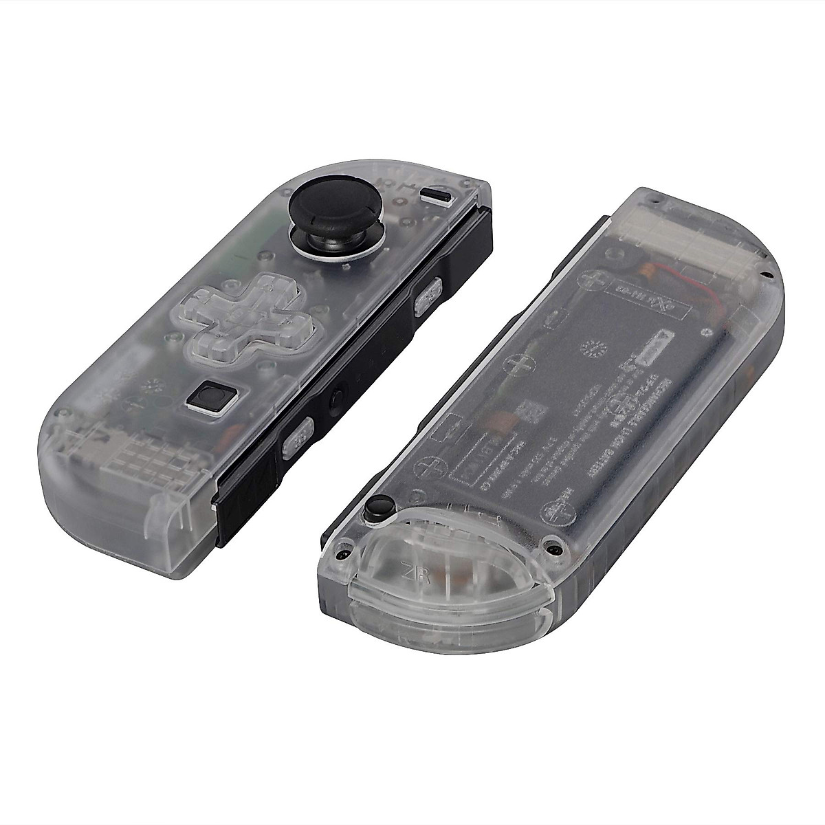 eXtremeRate Transparent Clear Joycon Handheld Controller Housing (D-Pad Version) w/Full Set Buttons, DIY Replacement Shell Case for Nintendo Switch & Switch OLED Joy-Con – Console Shell NOT Included
