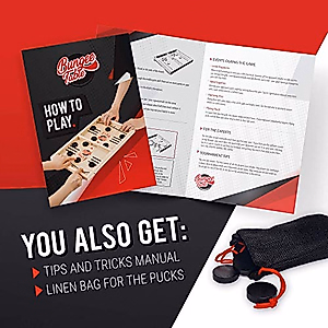 Bungee Table - Large Fast Sling Puck Game - Fast-Paced Fun for a Family Game Night or for a Party with Friends - Test Your Speed and Accuracy with This Wooden Hockey Board Game, 2 Players