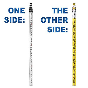 Iglobalbuy Surveying Tripod 65" Extended Height + Aluminum Grade Rod 16.4 Feet, Surveying Tripod Double-sided 5 Section Telescopic Rod Surveryor for Rotary Laser Level Transit Construction